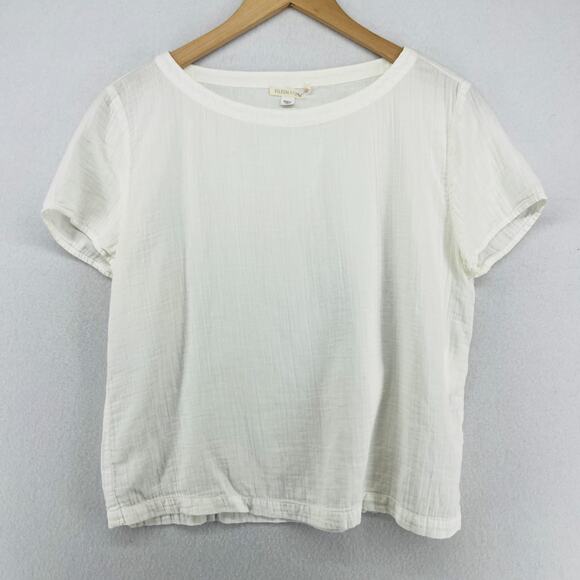 Eileen Fisher | Tops | Eileen Fisher Top S Organic Cotton Crinkle Gauze ...
